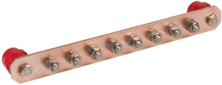 Equipotential bonding bar without cover Cu with M10 screws for 8 ...